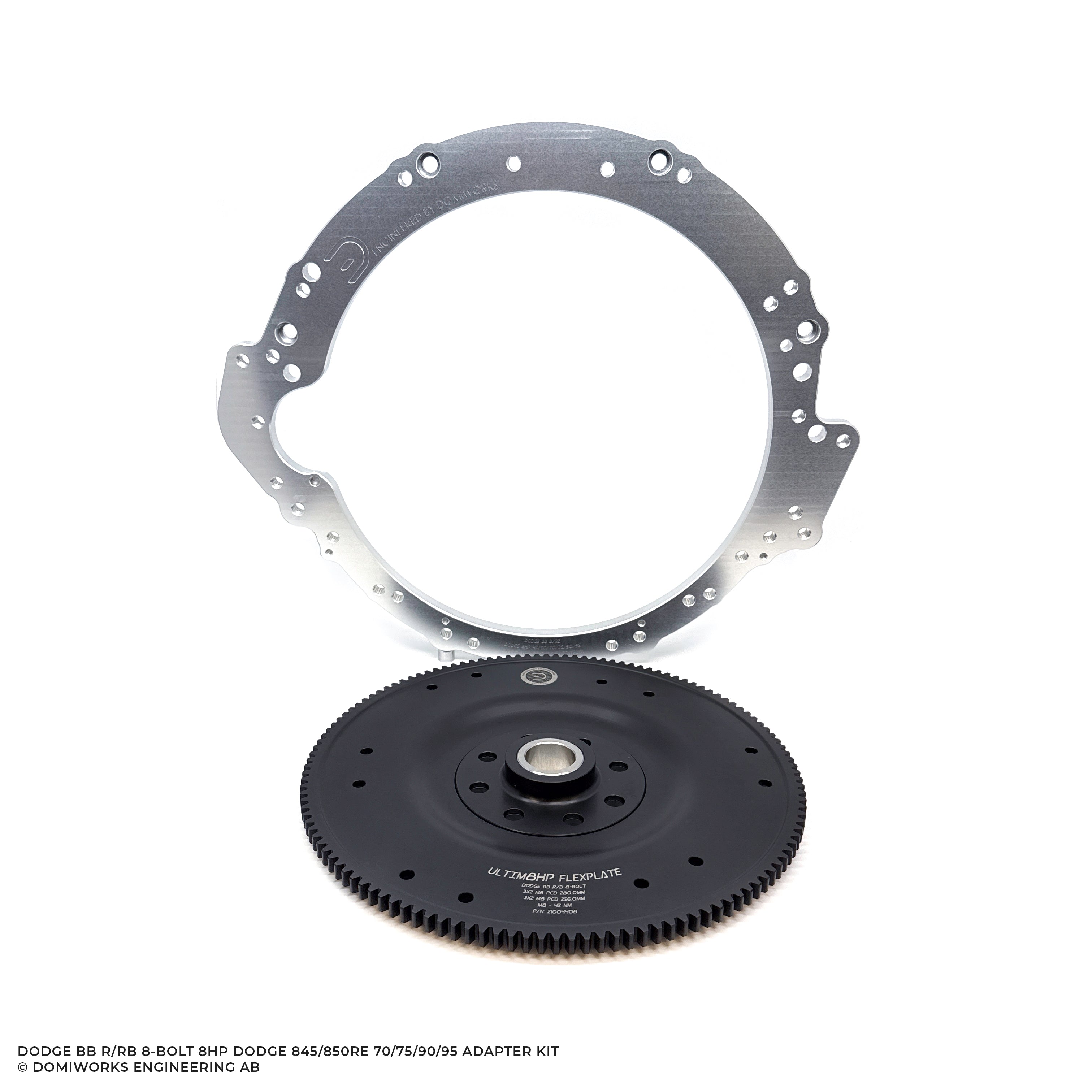 Dodge BB (B/RB) 8-bolt to Dodge 8HP Adapter kit – DomiWorks Engineering AB